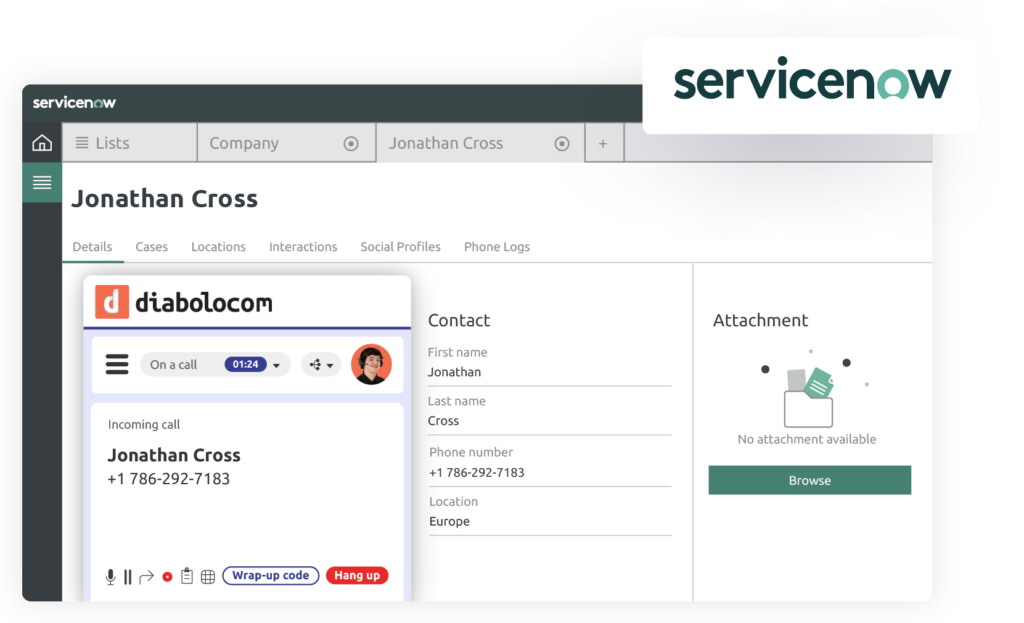 ServiceNow Integration | Easy & Reliable | Diabolocom